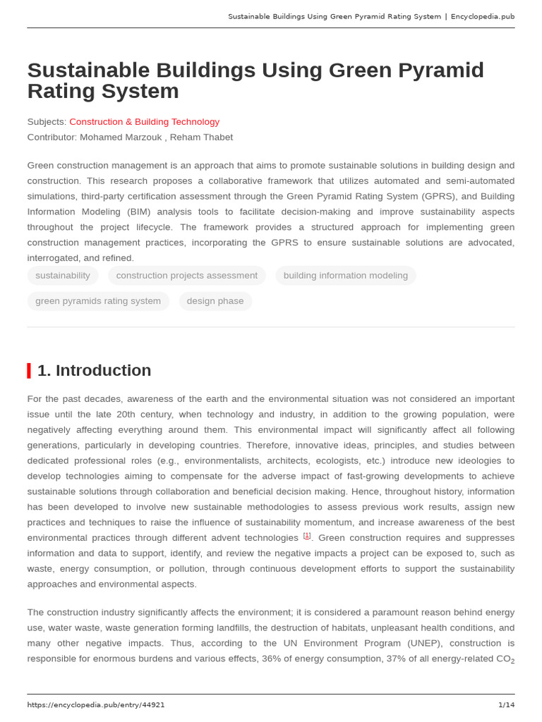 Sustainable Buildings Using Green Pyramid Rating System 4 | PDF | Green ...