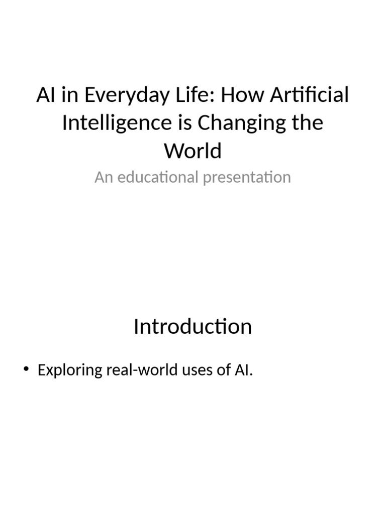 AI in Everyday Life | PDF