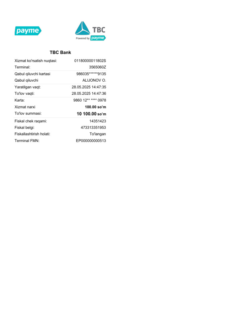 TBC Bank - 28-05-2025 | PDF