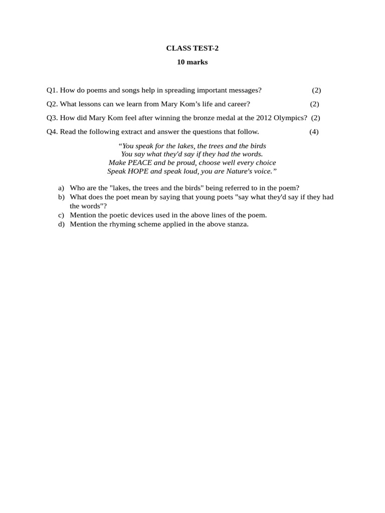 Class Test 2 | PDF