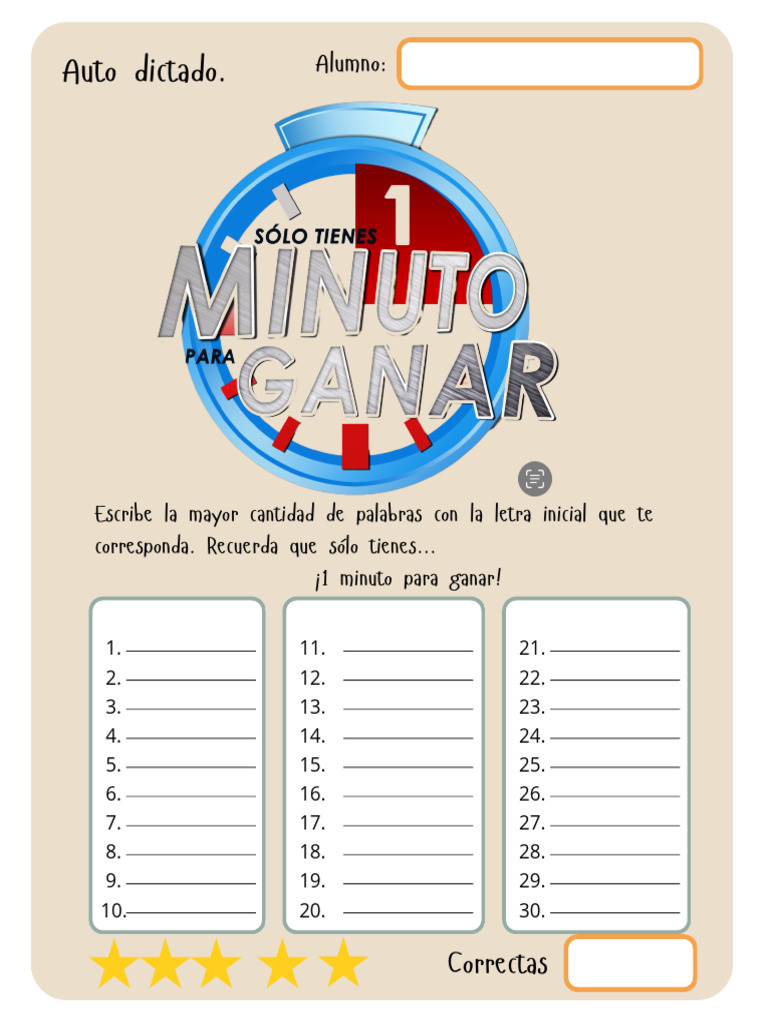 Dictado 1 Minuto para Ganar Anahi PDF | PDF