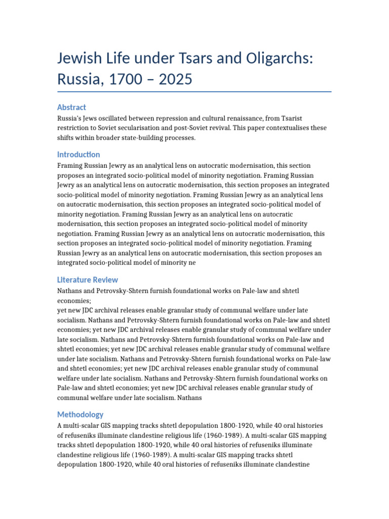 Article13 Russian Jewry Long | PDF | History Of The Jews In Russia | Jews