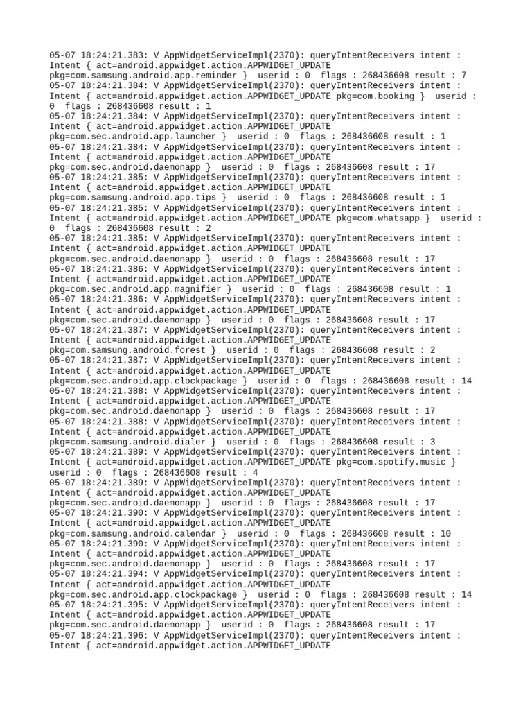 Appwidget History Log1 | PDF
