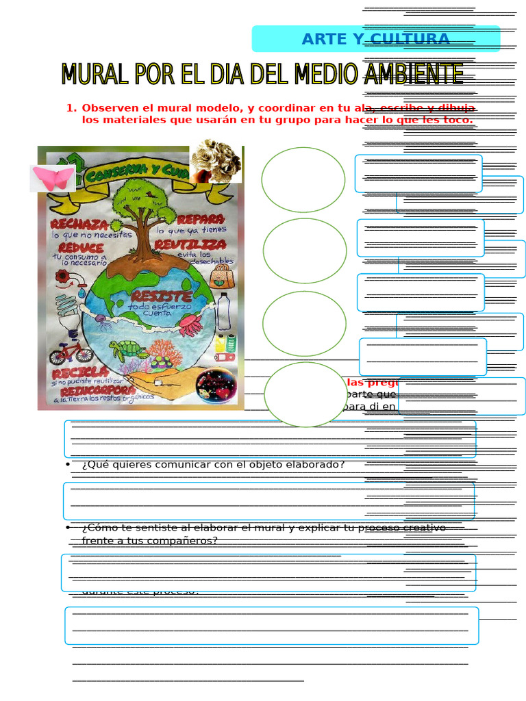 02. Ficha Arte-mural Por El Dia Del Medio Ambiente | PDF