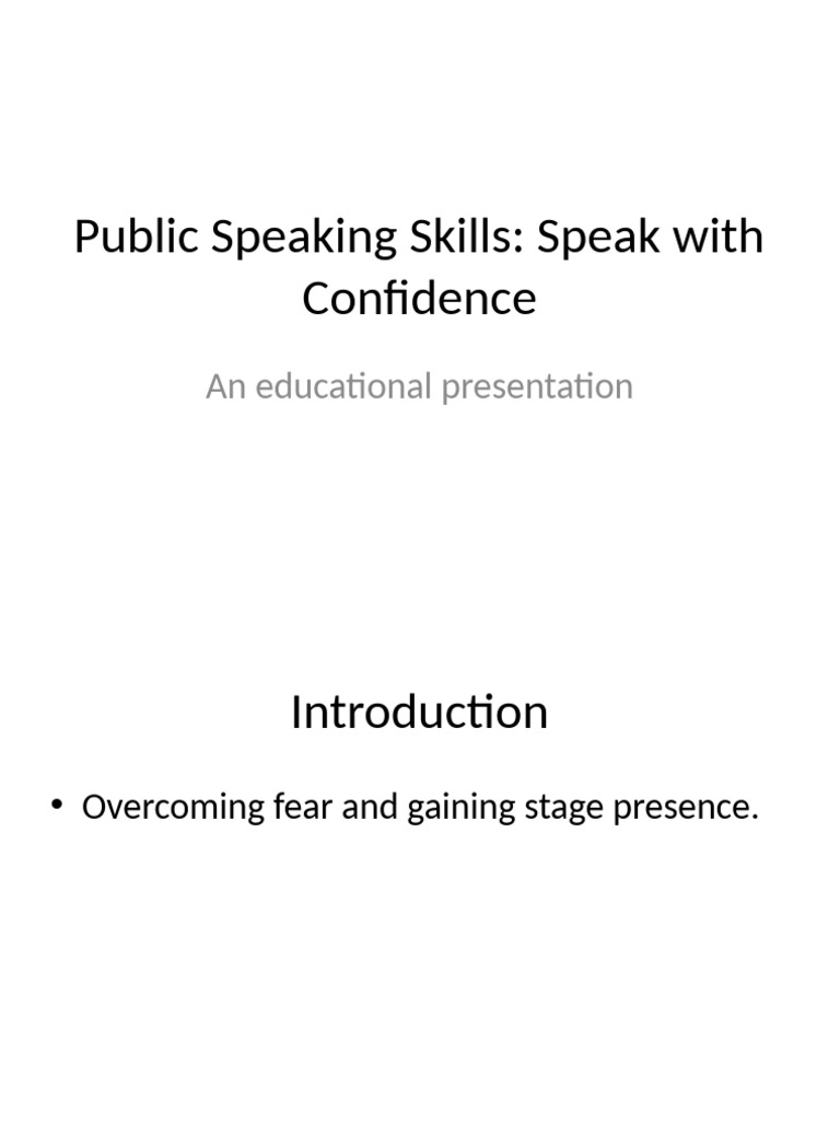 Public Speaking Skills | PDF