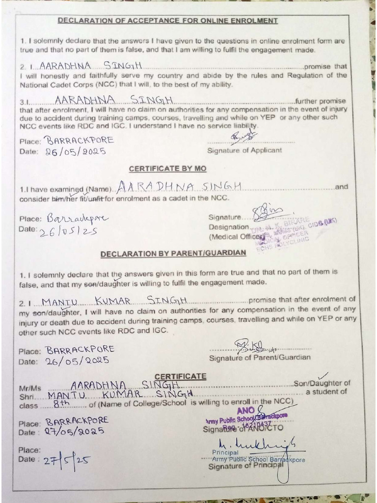 Online Enrollment,Declarationform | PDF