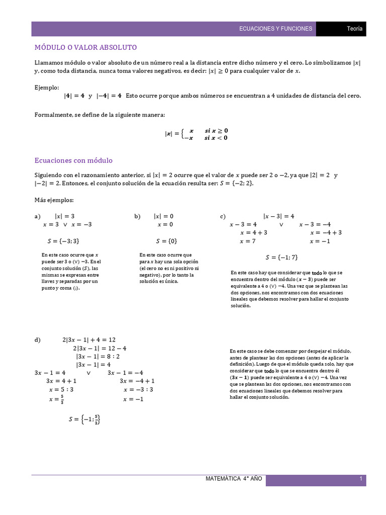 Ecuaciones y Funciones Teoría v2.2 | PDF | Ecuaciones | Álgebra abstracta