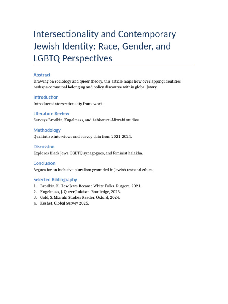Article19 Intersectionality Jewish Identity | PDF