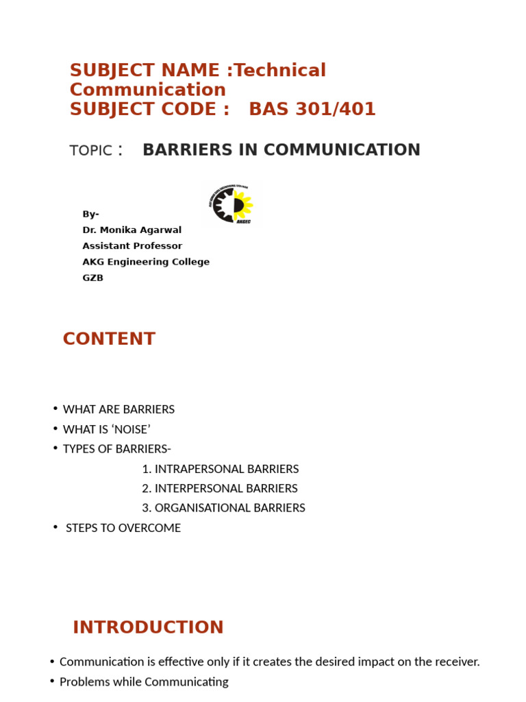 3 Barriers in Communication - Copy (1) | PDF | Communication ...