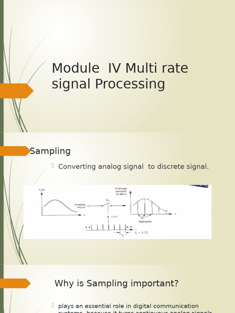 Module IV Multi Rate Signal Processing | PDF