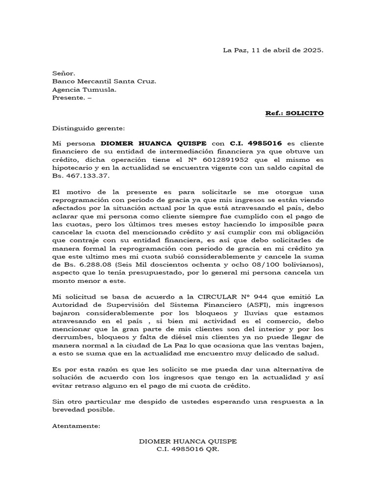 Bco. Mercanti Sr. Diomer | PDF