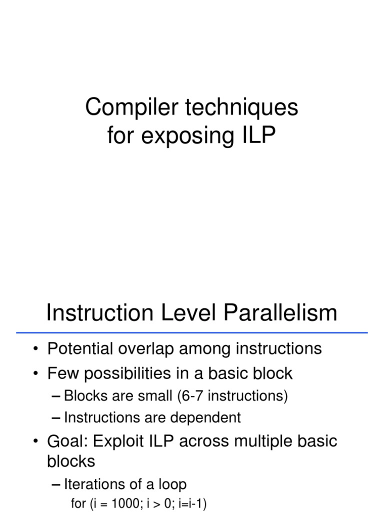 Compiler Techniques For Exposing ILP | PDF | Control Flow | Areas Of Computer Science
