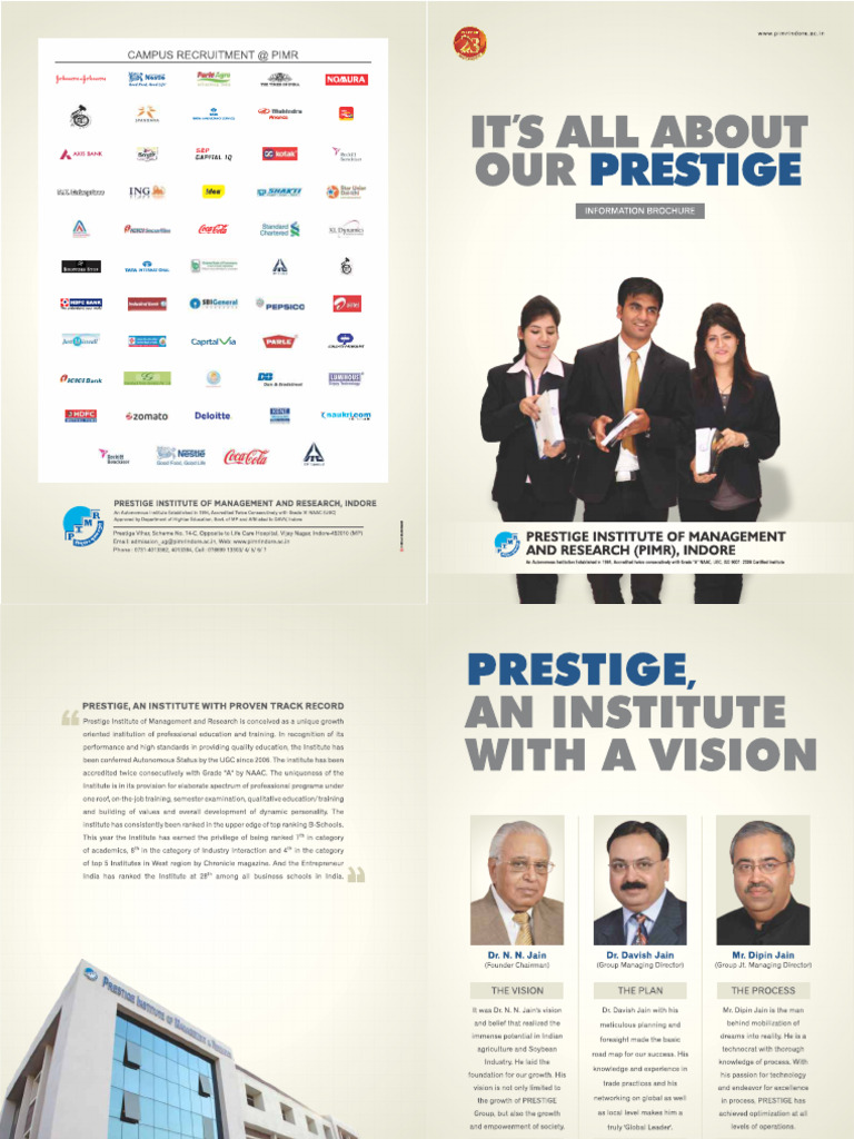 Prestige Institute of Management and Research, Indore - UG Brochure | PDF