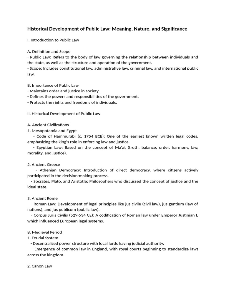 1. Development of Public Law | PDF | Civil Law (Legal System) | Constitution