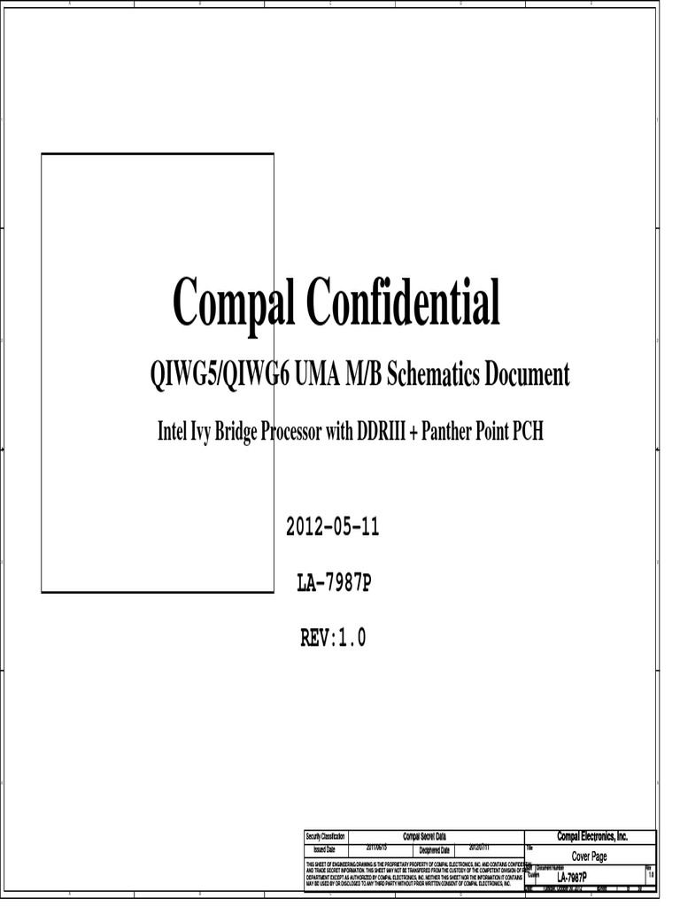 Lenovo g580 G580a g585 Compal Qiwg5 Qiwg6 Uma La-7987p | PDF | Usb | Computer Networking