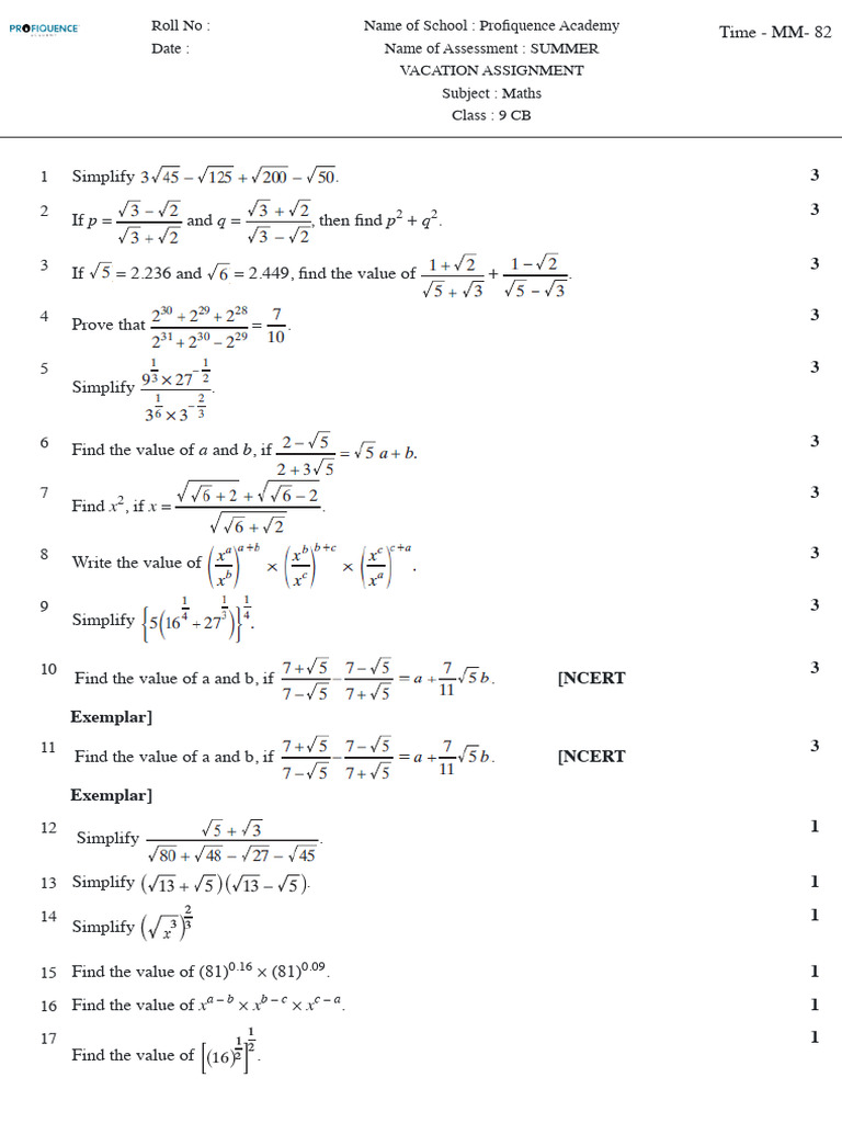 9th CB Vacaion Work | PDF | Mathematical Notation | Lexicology