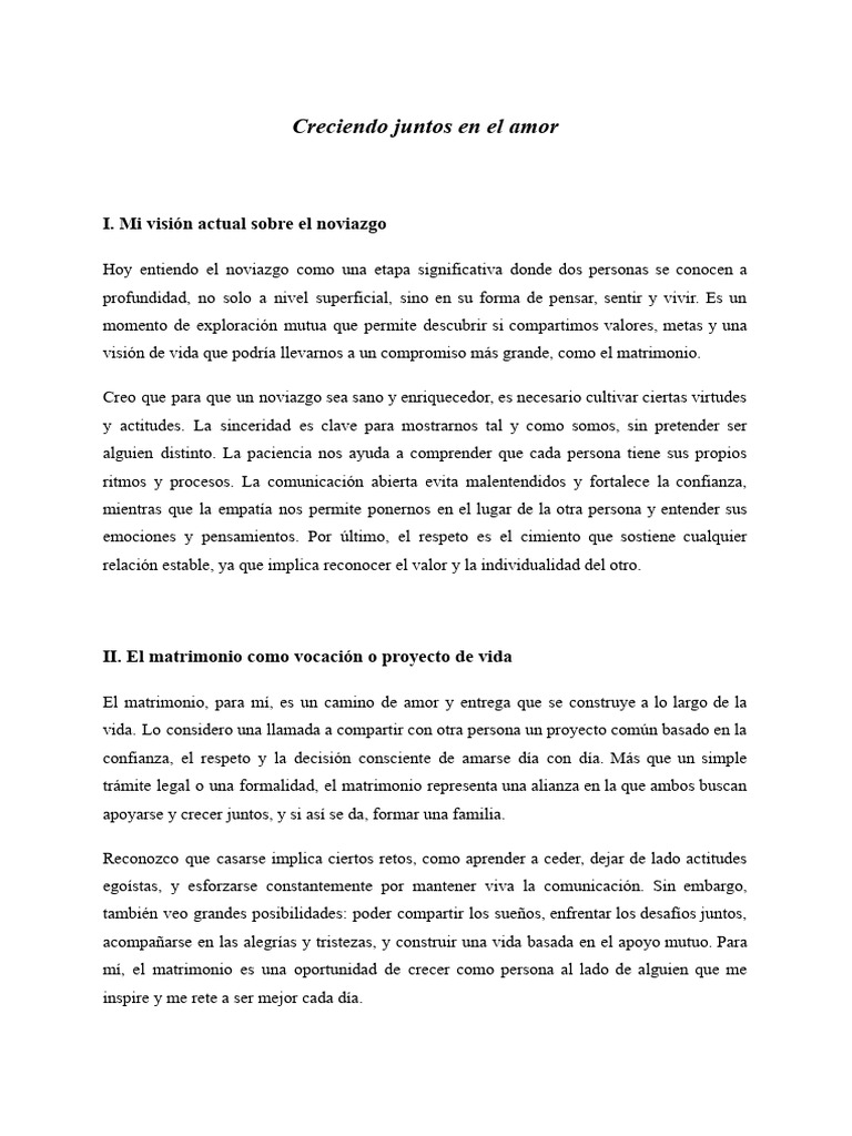 PROYECTO FINAL Noviazgo | PDF | Amor