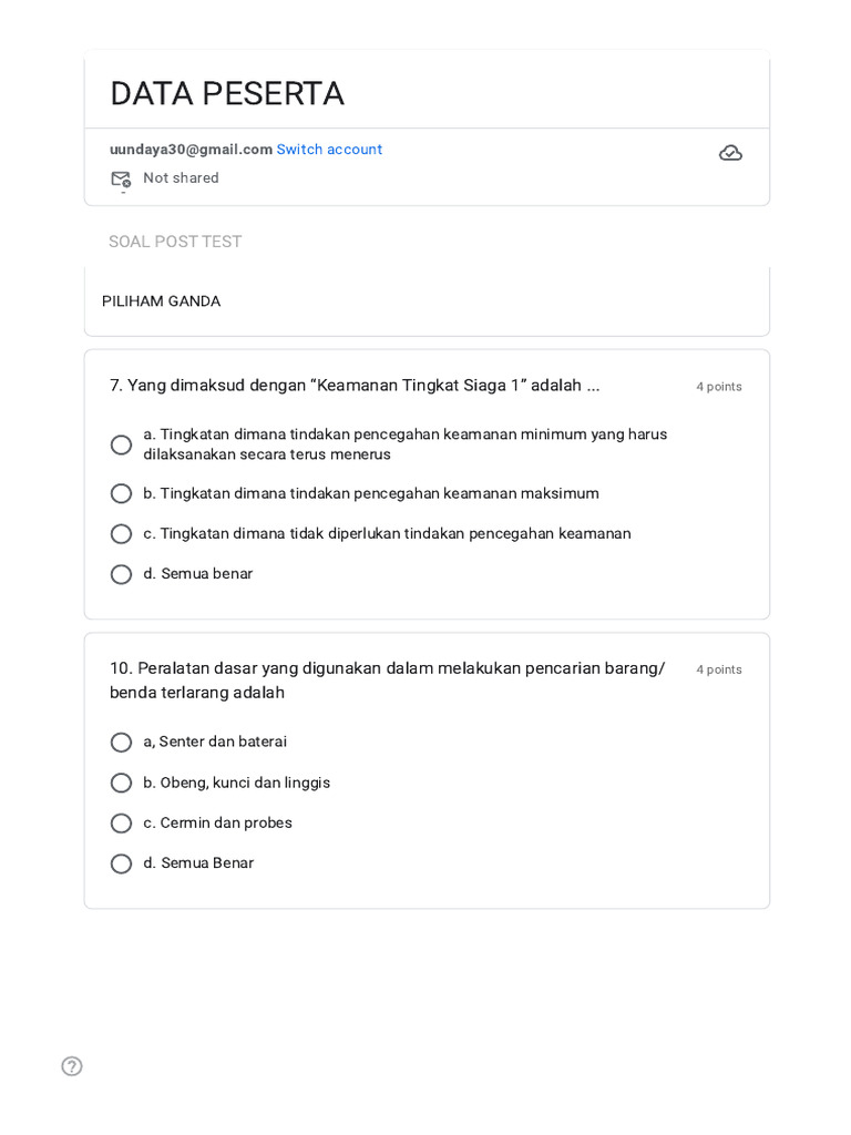 Form Soal Sat 2 | PDF