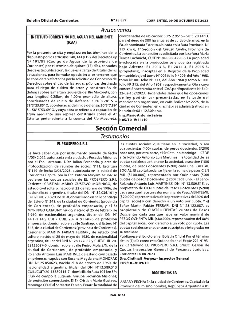 EDICTO El Prospero | PDF