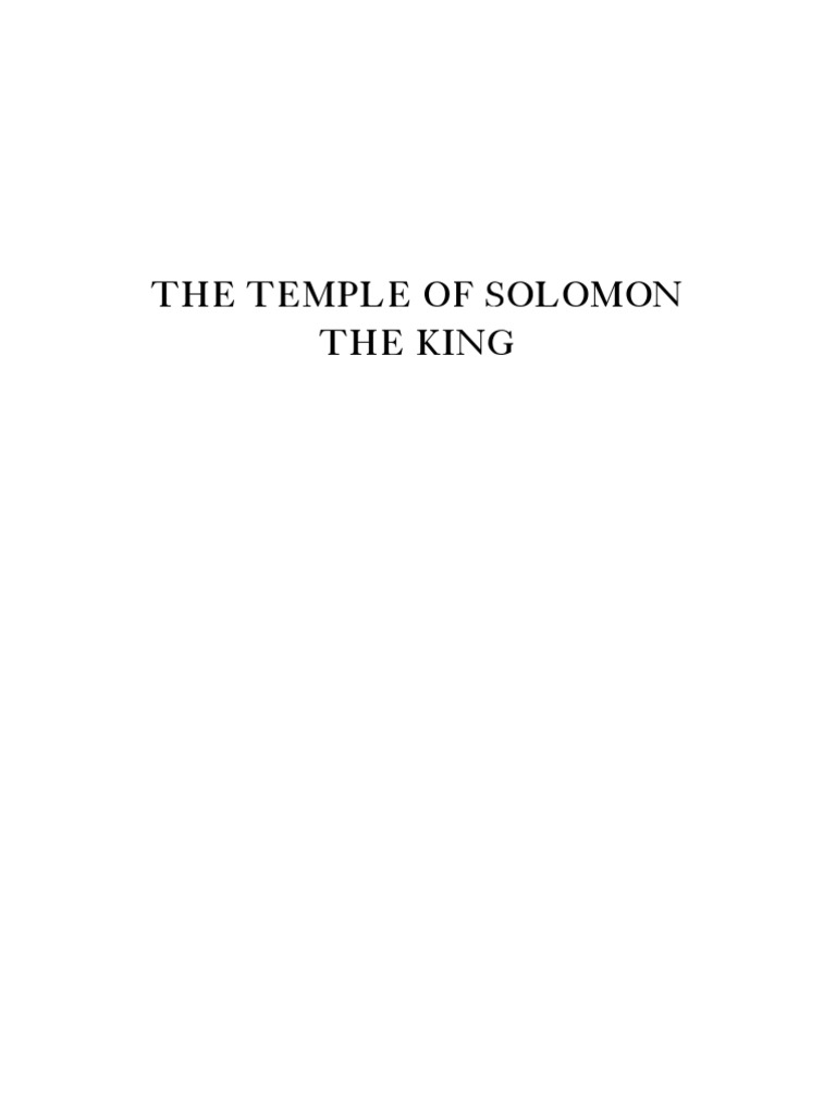 Temple of Solomon | PDF