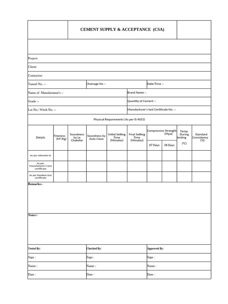 Cement Test | PDF