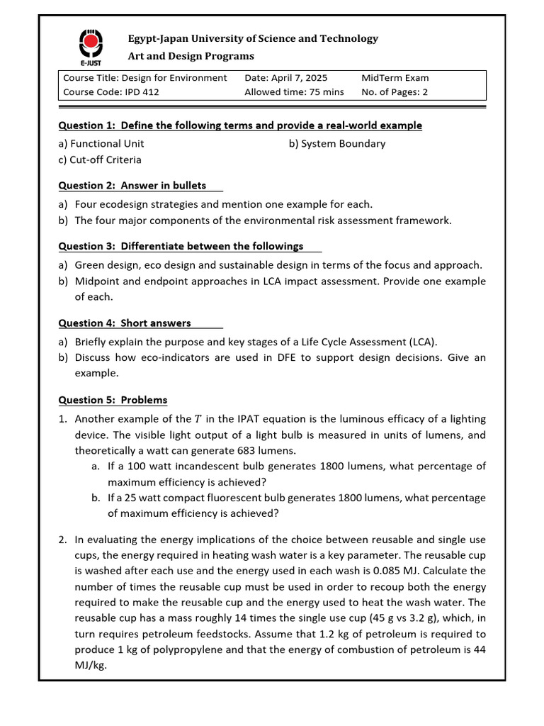 Dfe - MT25 | PDF | Life Cycle Assessment | Economy And The Environment