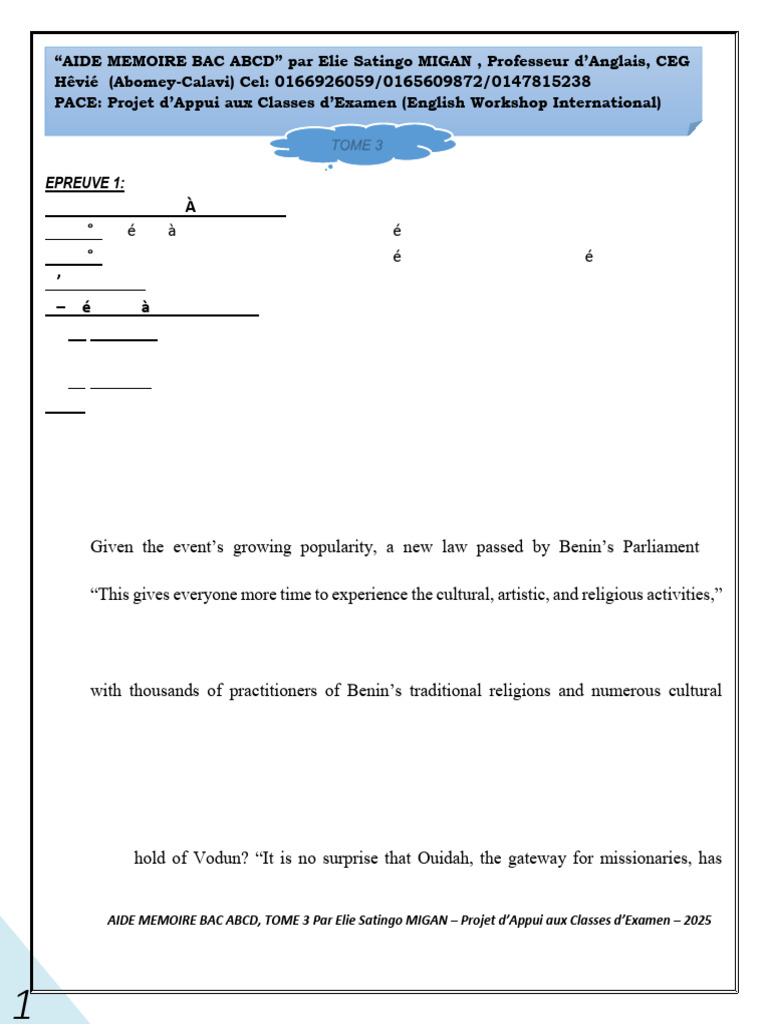 Aide Memoire Bac Abcd Tome 3 | PDF | West Africa | Niger