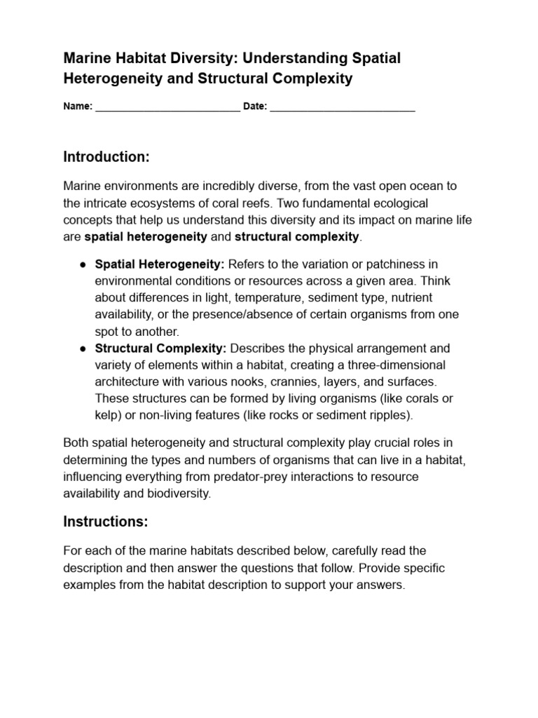 Understanding Spatial Heterogeneity and Structural Complexity | PDF ...