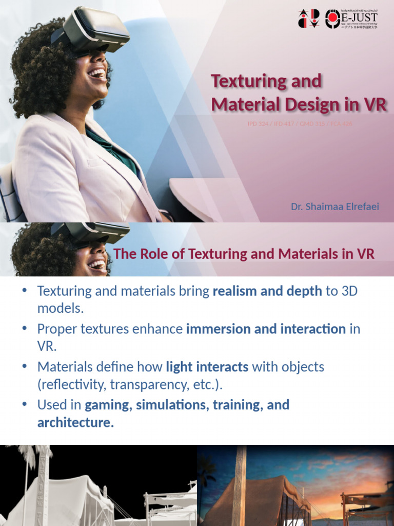 5 - Texturing and Material Design in VR | PDF | Texture Mapping | 3 D Modeling