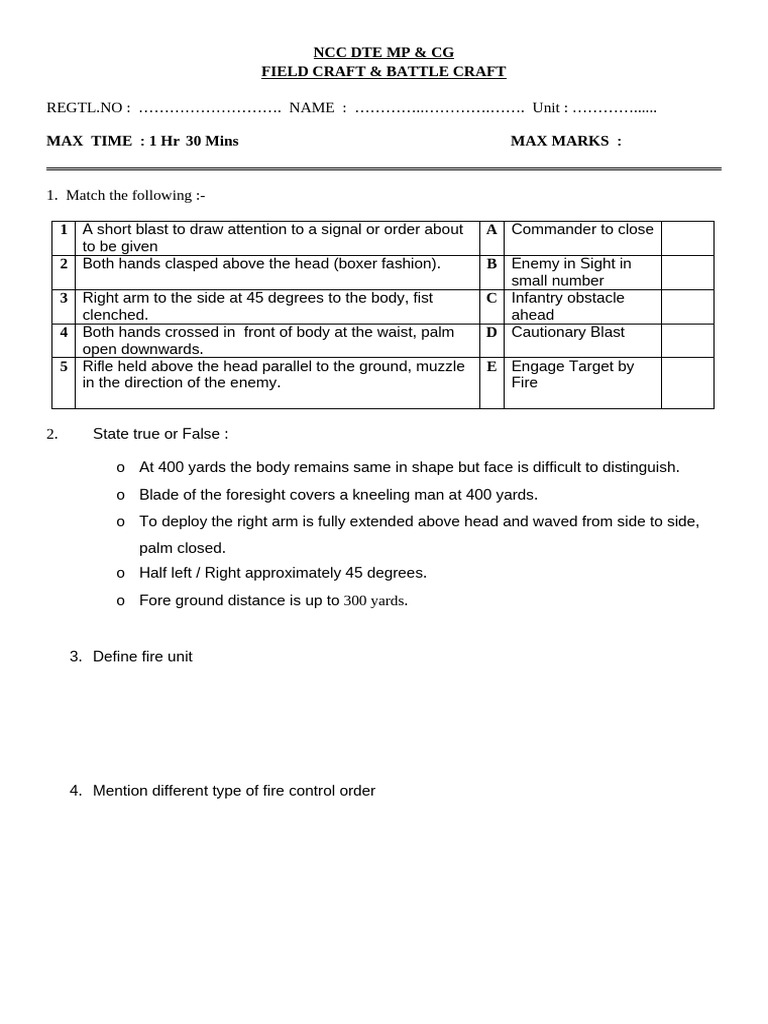 Fire Control Orders in NCC Training | PDF | Fire Control System ...