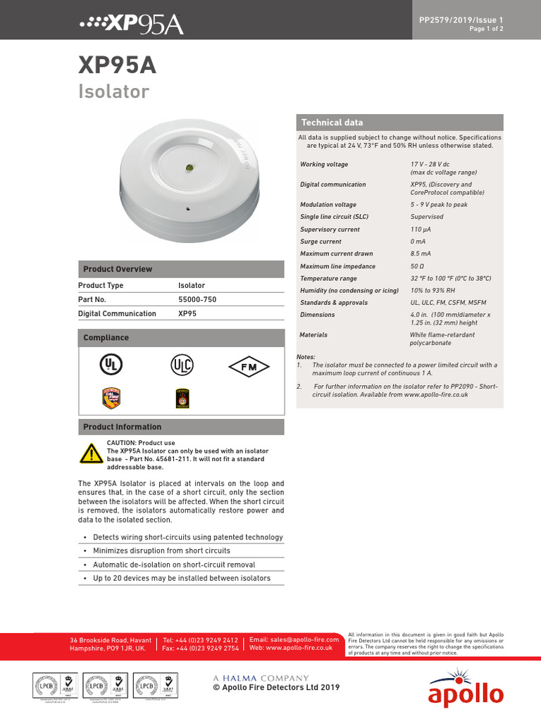 XP95A Isolator Product Overview | PDF | Electrical Engineering ...