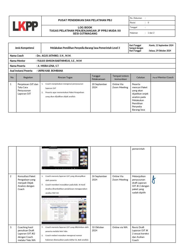 Contoh Log Book | PDF
