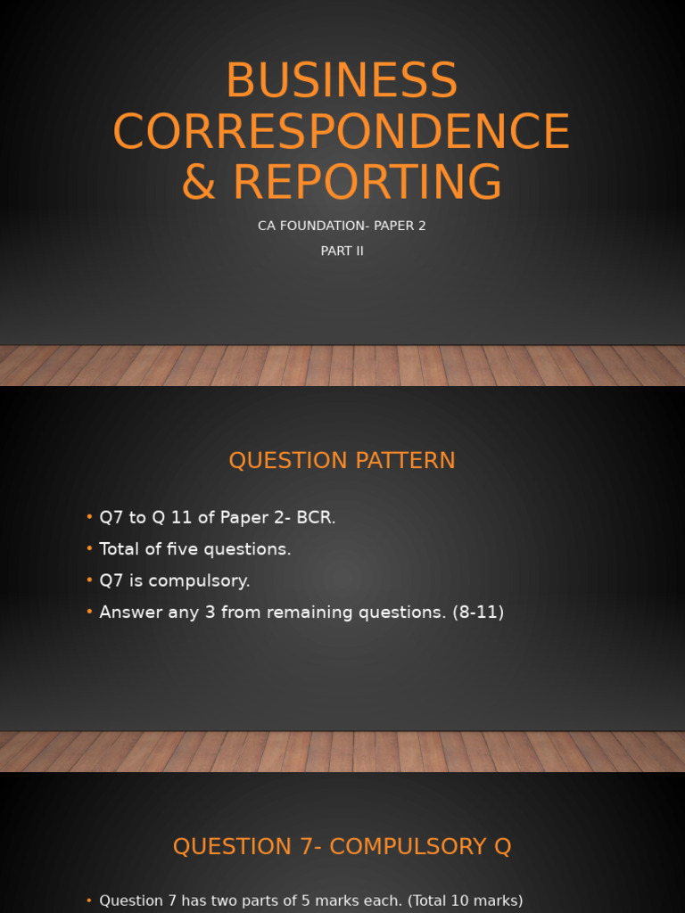 Business Correspondence Reporting | PDF
