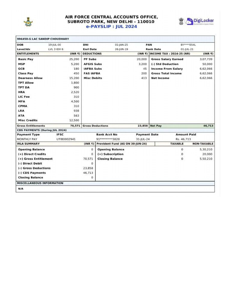 Editable Payslip Template | PDF