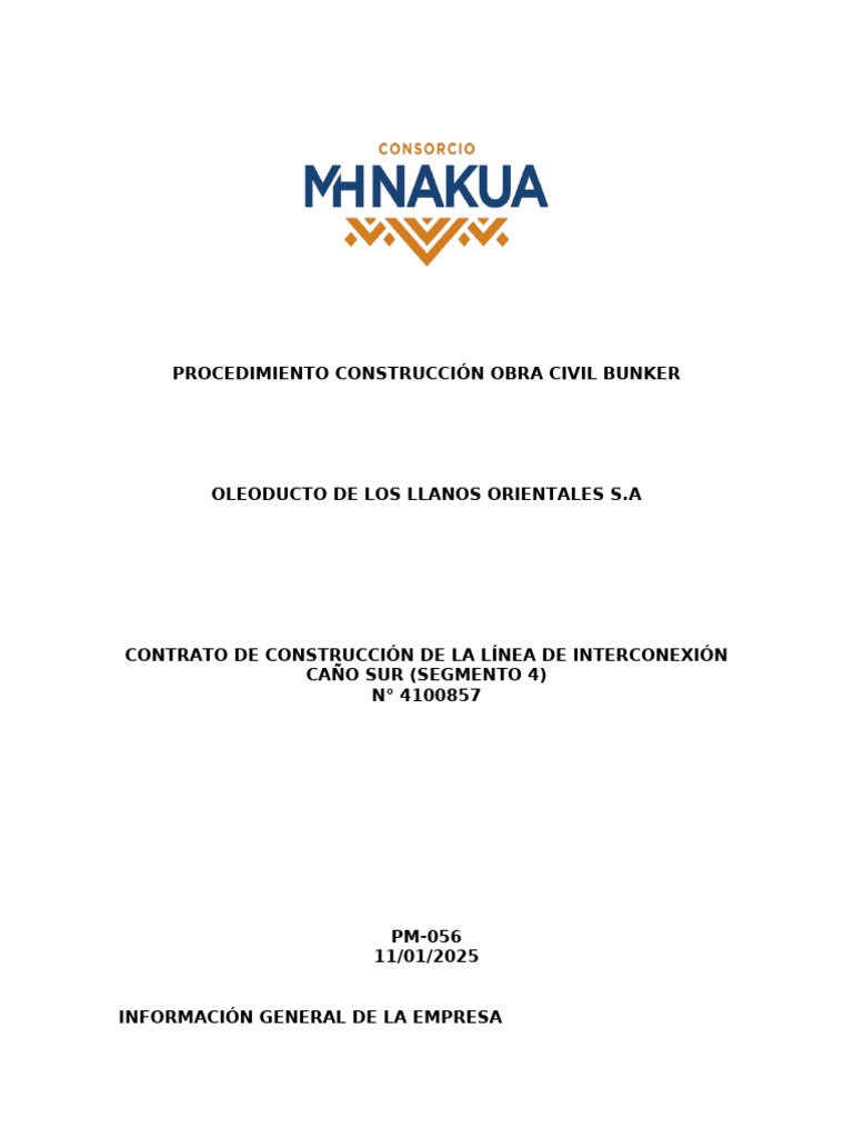 Pm-056 Construcción Obra Civil Bunker - 11 01 25 | PDF | Hormigón | Fundación (Ingeniería)