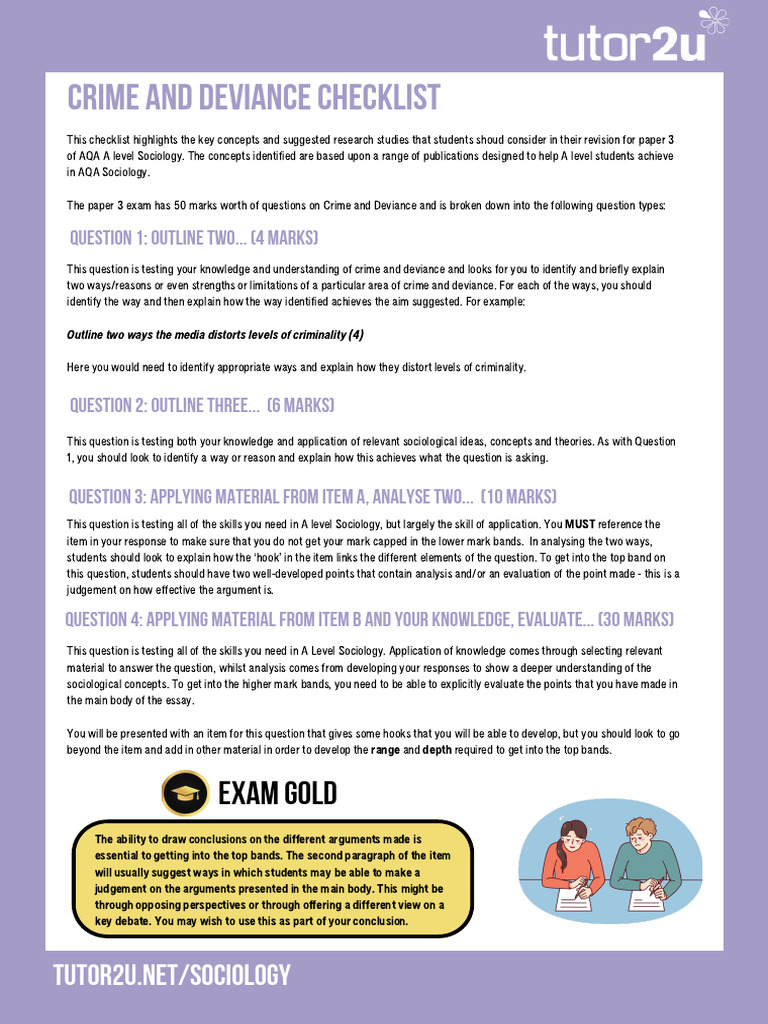 Crime and Deviance Checklist | PDF | Deviance (Sociology) | Crimes