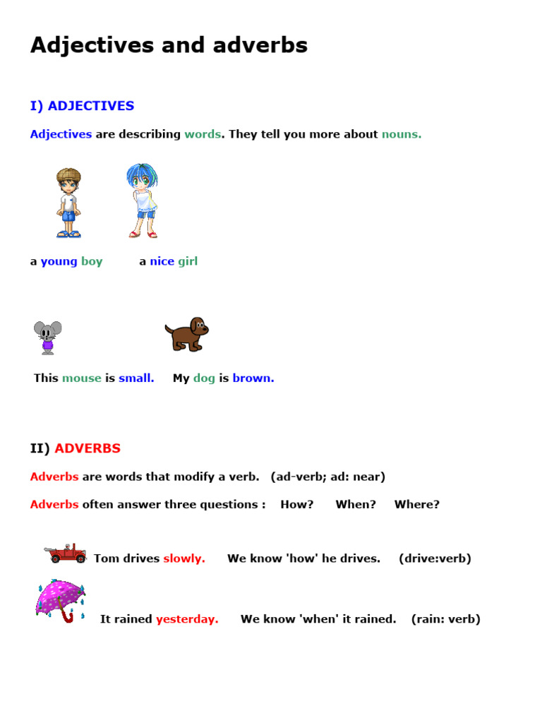 Adjectives and Adverbs-English | PDF | Adverb | Adjective