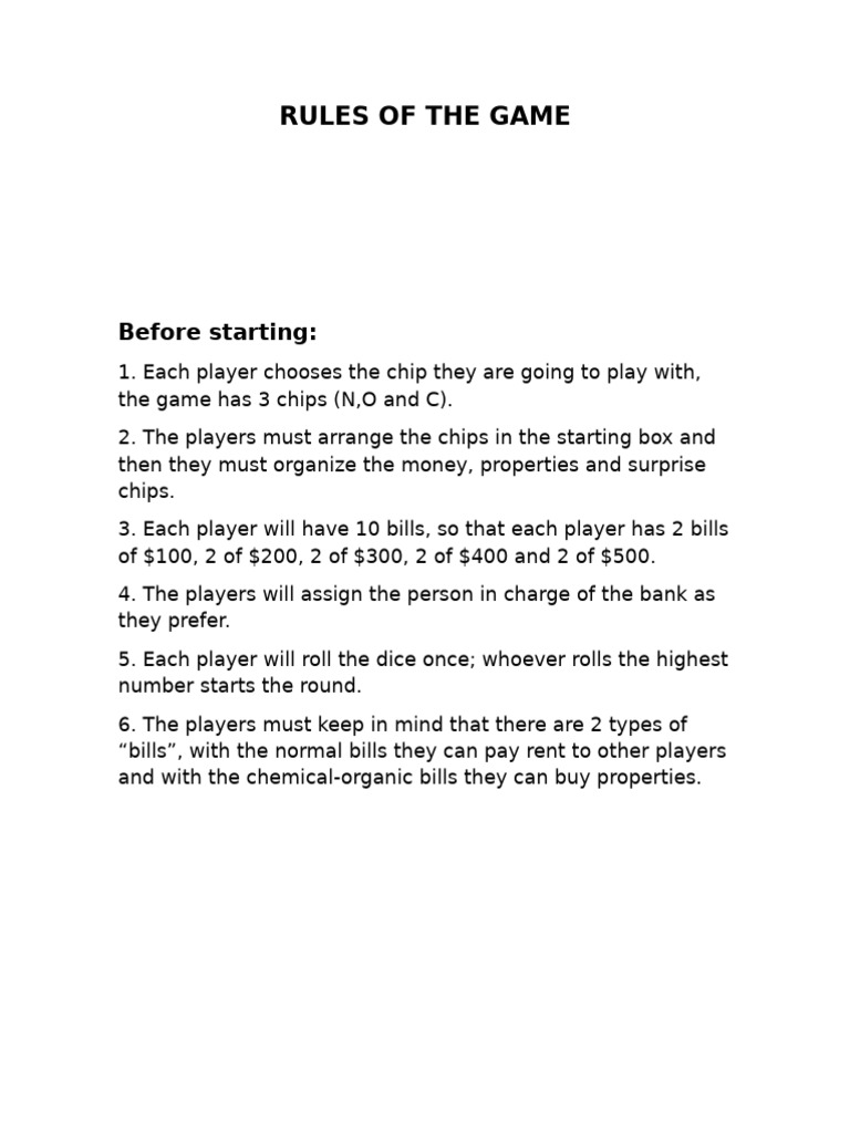 Monopoly Game Rules and Setup | PDF