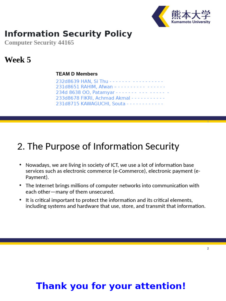 The Purpose of Information Security Policy | PDF