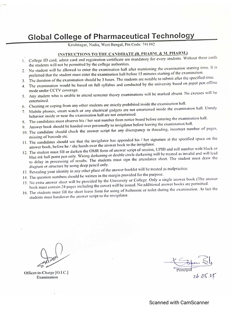 Instructions For Students | PDF