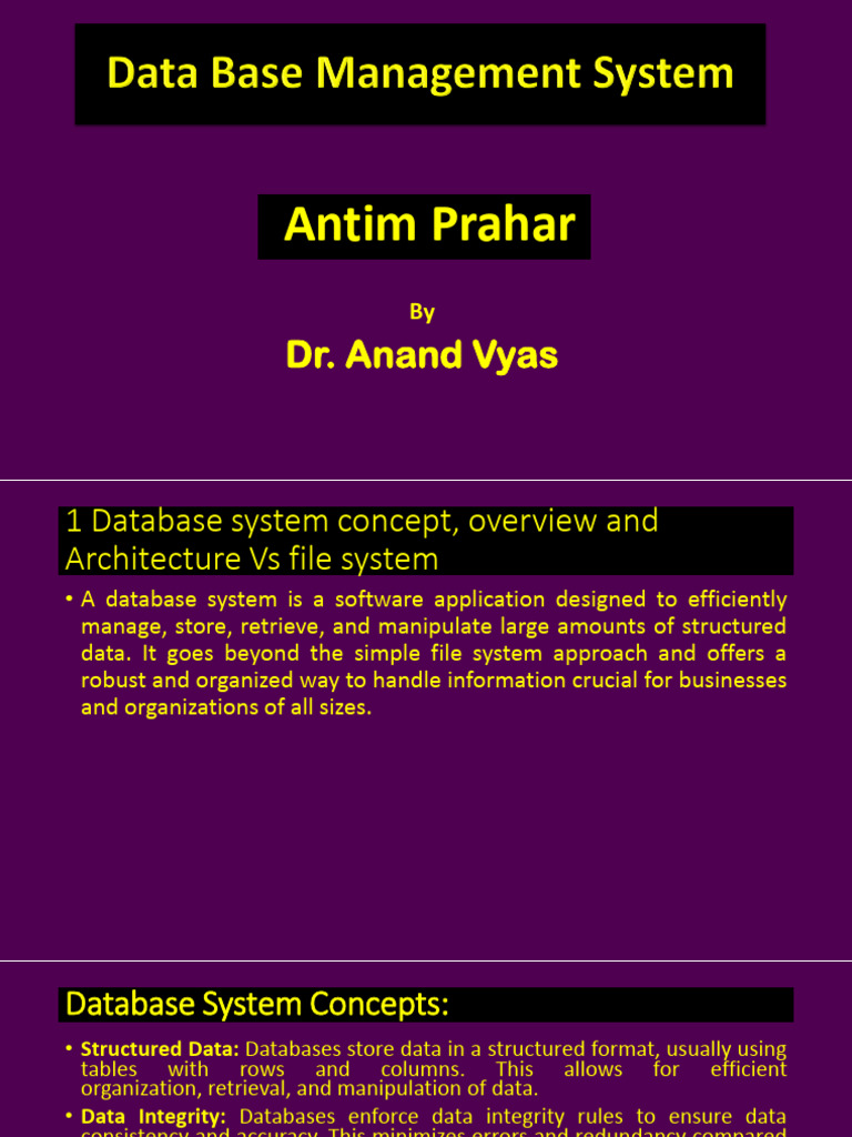 Antim Prahar Data Base Management System 2024 | PDF | Databases ...