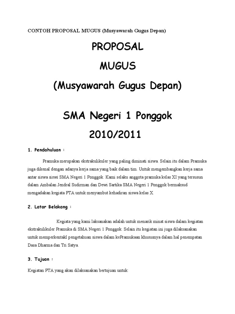Contoh Proposal Mugus | PDF