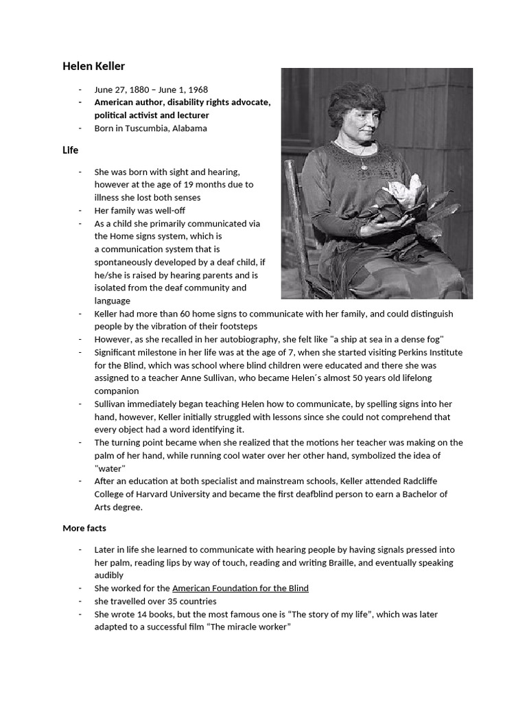 Presentation - Helen Keller | PDF | Helen Keller | Human Communication