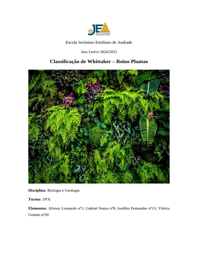 Reino Plantae doc final | PDF | Plantas | Célula (Biologia)