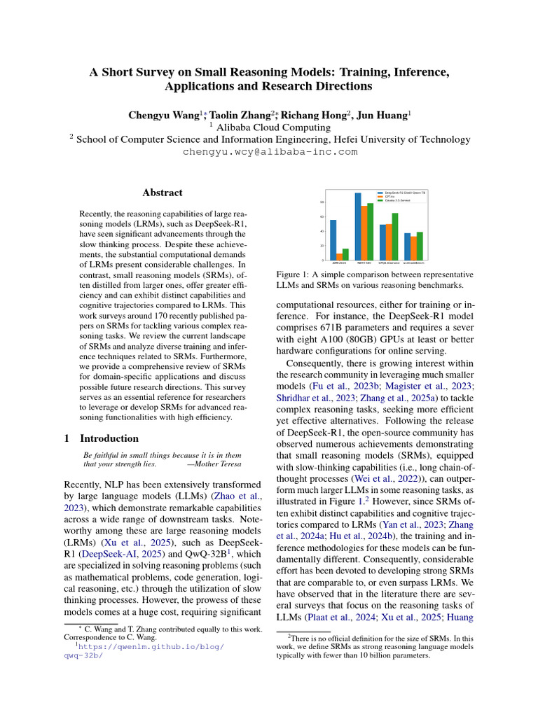 A Short Survey On Small Reasoning Models Important | PDF | Artificial ...