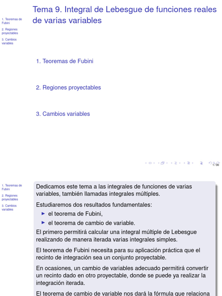 Teoremas de Fubini y Cambio de Variables | PDF | Integral | Conceptos ...
