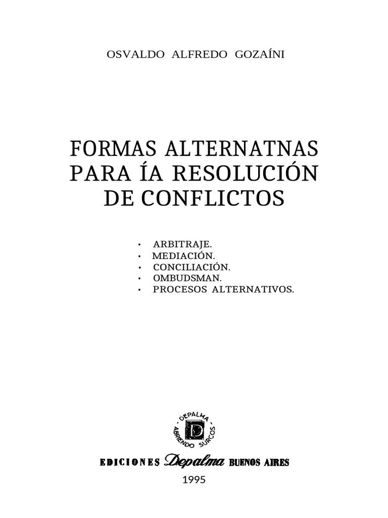 Libro de Formas Alternativas de Resolucion de Conflictos | PDF | Arbitraje | Mediación