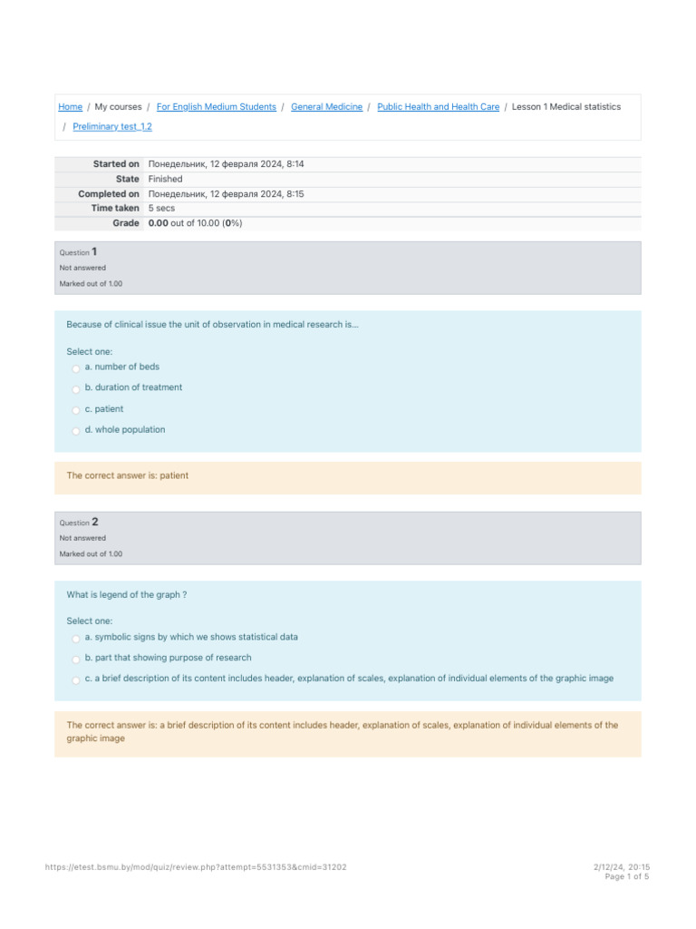 Preliminary Test - 1.2 - Attempt Review | PDF | Chart