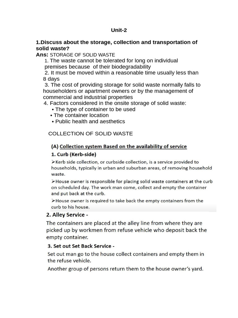 Unit 2 MSWM | PDF | Waste | Waste Management