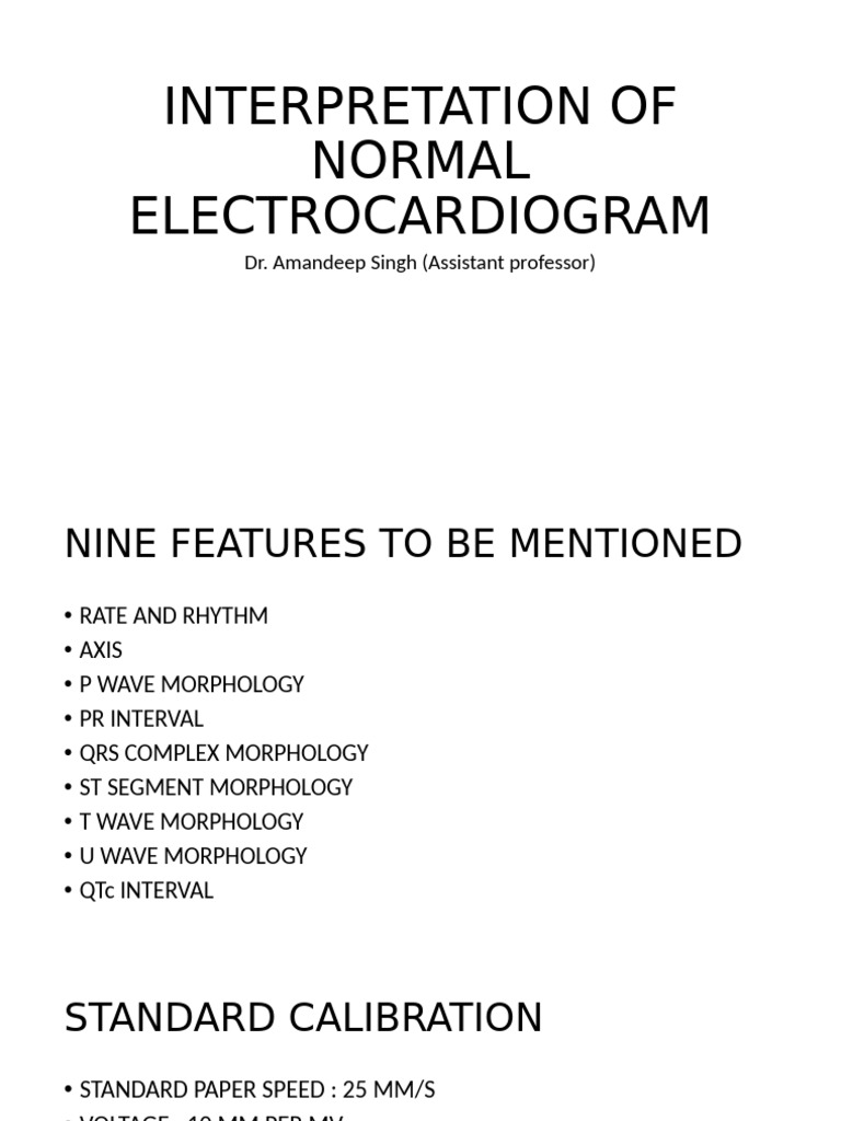 Interpretation of Normal Electrocardiogram | PDF | Electrocardiography | Heart